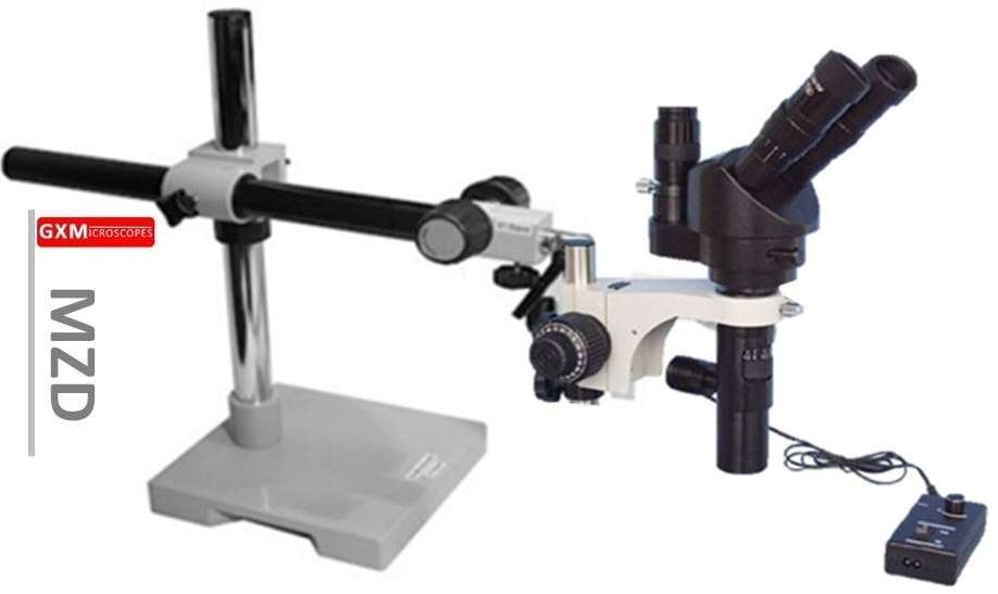 MZD Monozoom Microscope Series 15X-1350X, Trinocular, Coaxial LED, XY