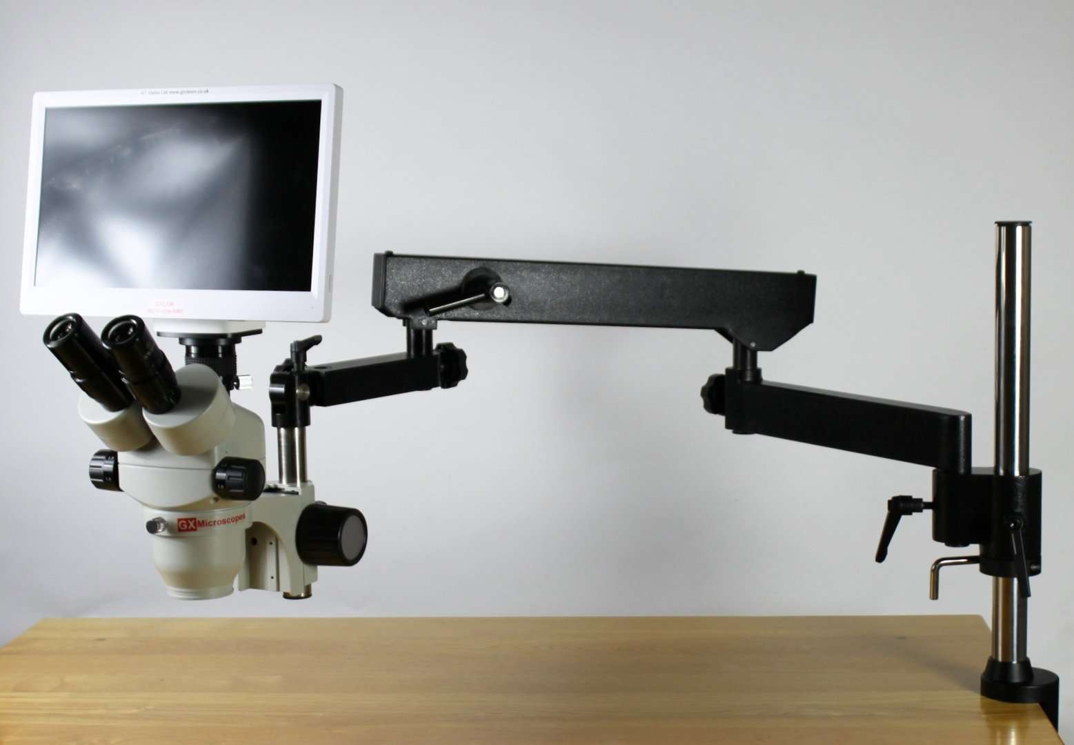 A30-50 Long Reach, Articulated Arm, Table G-Clamp, Microscope Stand