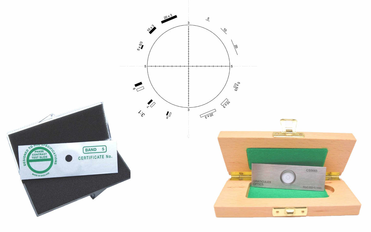 Phase Contrast Test Slide for Asbestos Analysis